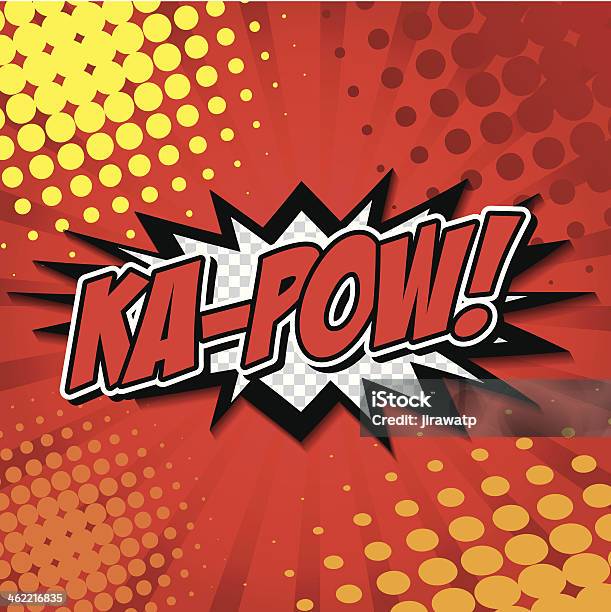 Kapow Comic 말풍선을 말풍선이 있는 Pow Single Word에 대한 스톡 벡터 아트 및 기타 이미지 Pow