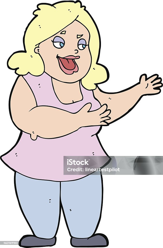 Cartoon Happy Fat Woman Stock Illustration Download Image Now Adult