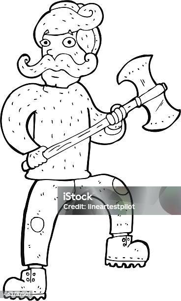 Pria Kartun Dengan Kapak Ilustrasi Stok Unduh Gambar Sekarang Aneh