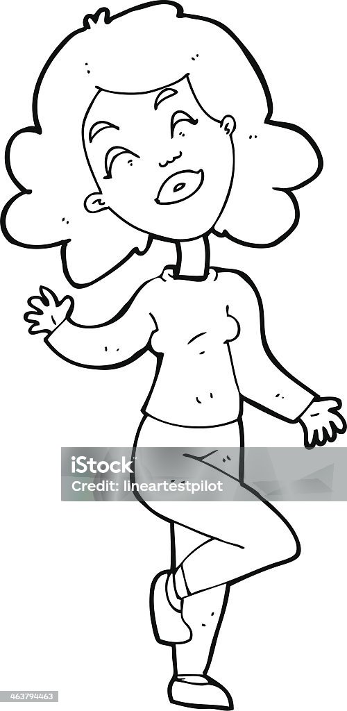 Cartoon Happy Woman Dancing Stock Illustration Download Image Now