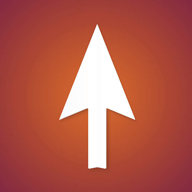 70 White Pixelated Computer Arrow Cursor Icon With Shadow