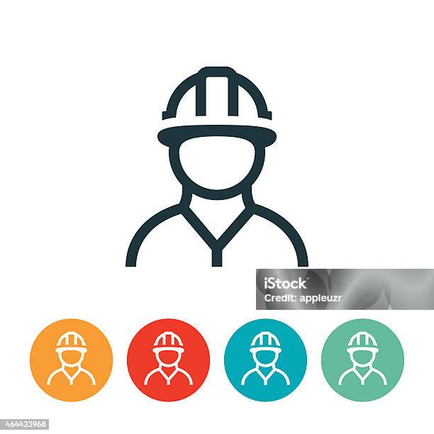 Construction Worker Icon向量圖形及更多工地安全帽圖片 工地安全帽 圖示 建築工人 Istock