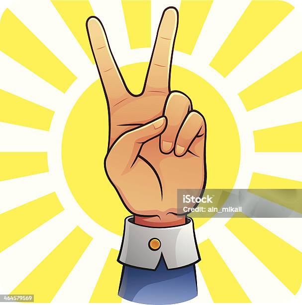 V자를 그린 손 2에 대한 스톡 벡터 아트 및 기타 이미지 2 경외감 노랑 Istock