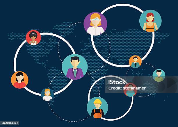 Networking The Social Connections Between People Stock Illustration ... Networking The Social Connections Between People Stock Illustration ...