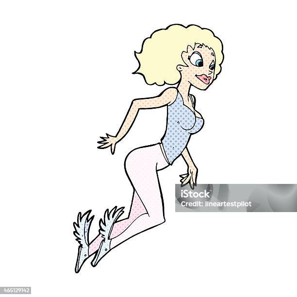 Kartun Komik Wanita Terbang Ilustrasi Stok Unduh Gambar Sekarang