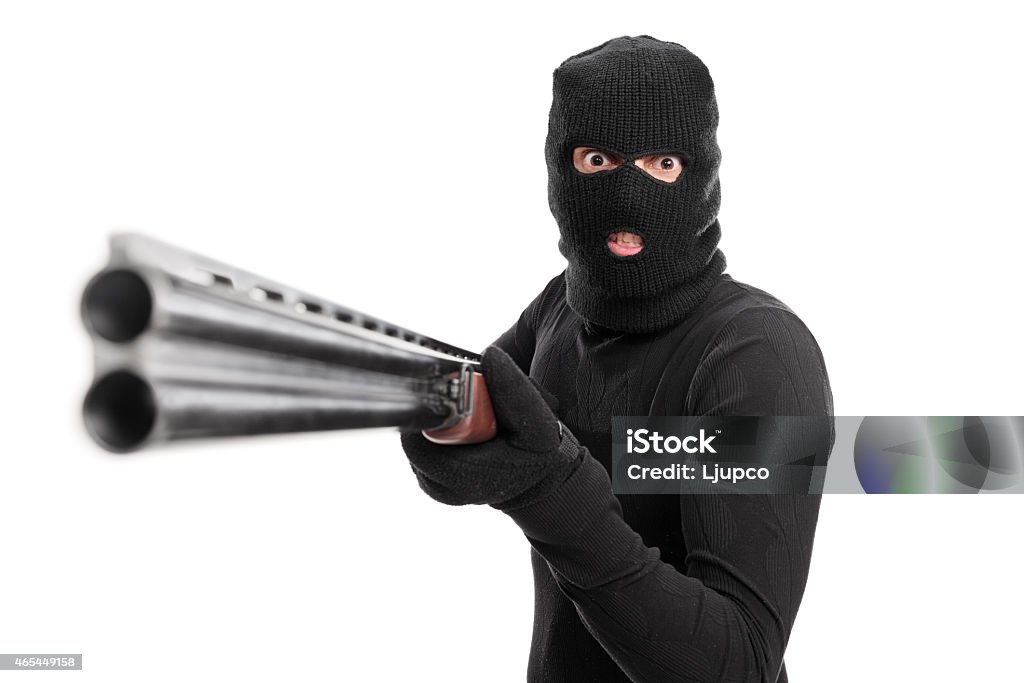 Angry Criminal Pointing A Shotgun At The Camera Stock Photo - Download ... Angry Criminal Pointing A Shotgun At The Camera Stock Photo - Download ...