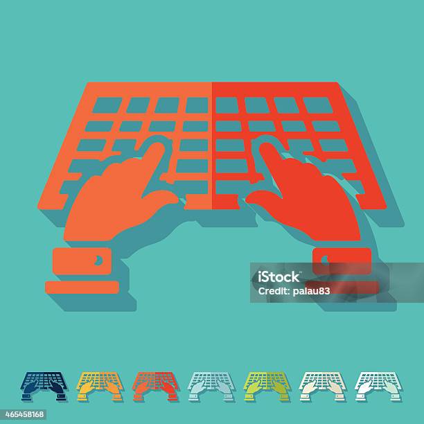 Desain Datar Menggunakan Keyboard Ilustrasi Stok Unduh Gambar