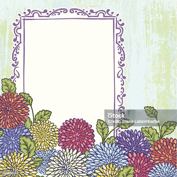 Doodled 국화 플로럴 카드 템플릿 국화에 대한 스톡 벡터 아트 및 기타 이미지 국화 귀여운 꽃 한송이 Istock