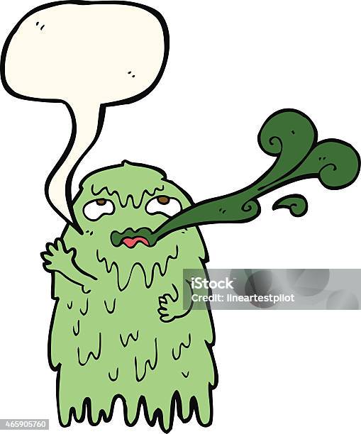 Hantu Kartun Kotor Dengan Gelembung Ucapan Ilustrasi Stok Unduh