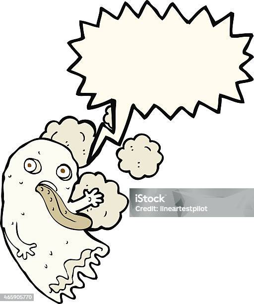 Hantu Kartun Dengan Gelembung Ucapan Ilustrasi Stok Unduh Gambar