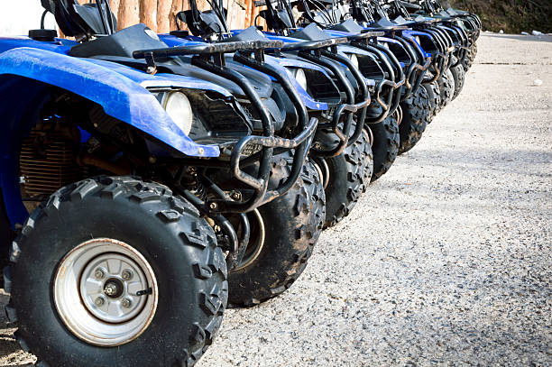 Free Stock Photo of Black and White Quad Bikes Racing in a Line ...