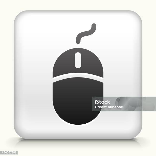 Square Button With Computer Mouse Royalty Free Vector Art向量圖形及更多2015年圖片