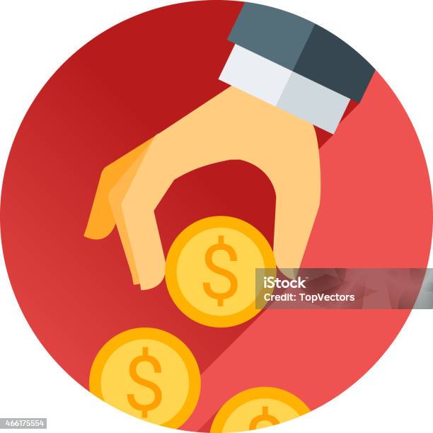 Ilustración De Mano Agarrando Dinero Botón Rojo Con Sombra Y Tema Y Más