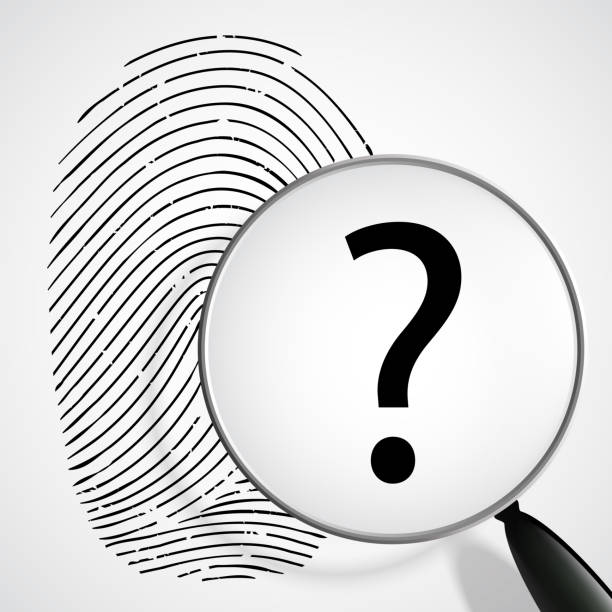 Cartoon Magnifying Glass With Fingerprint