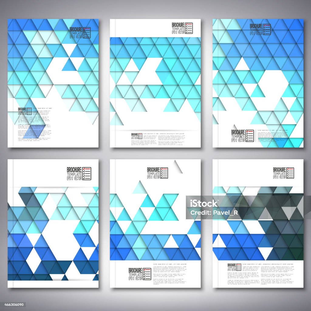 Abstract Blue Background Triangle Design Vector Brochure Flyer Or
