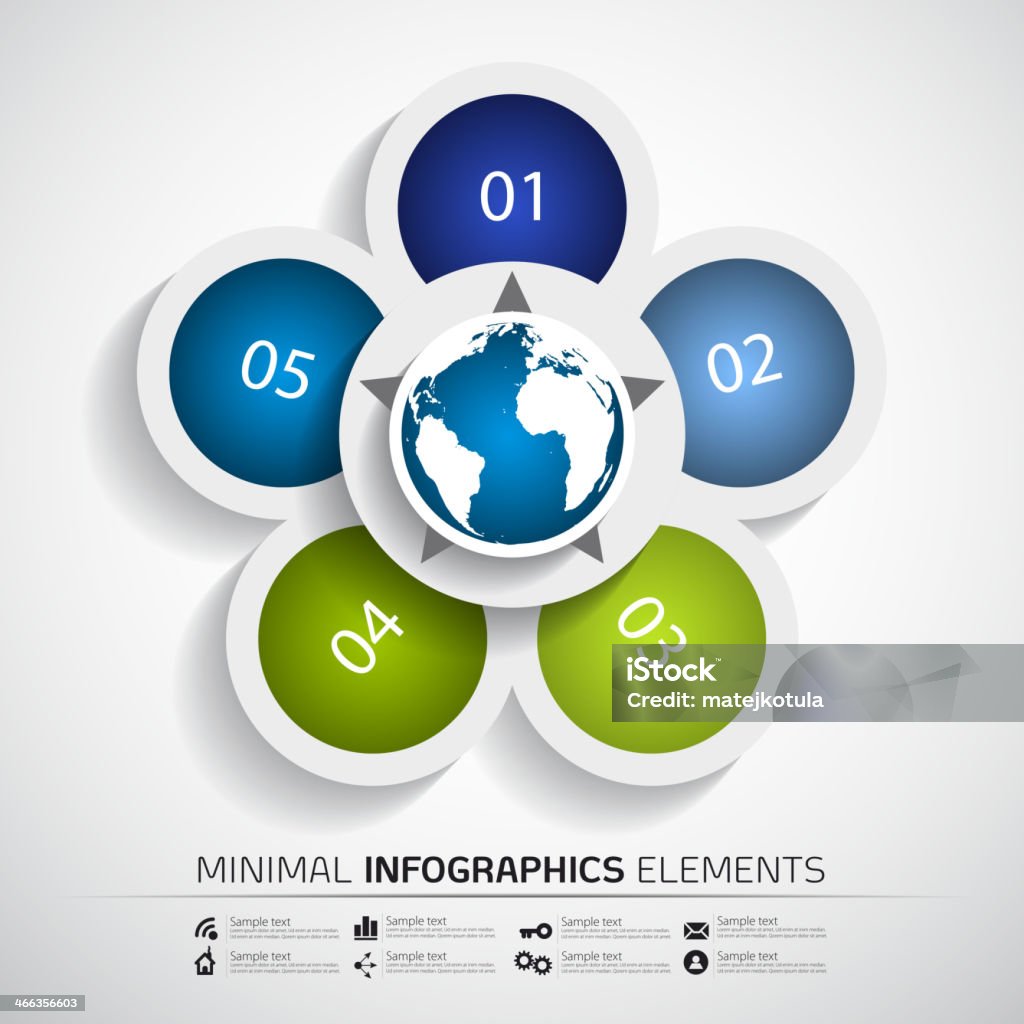 Minimal Infographics Design Colorful Process Chart Module Stock