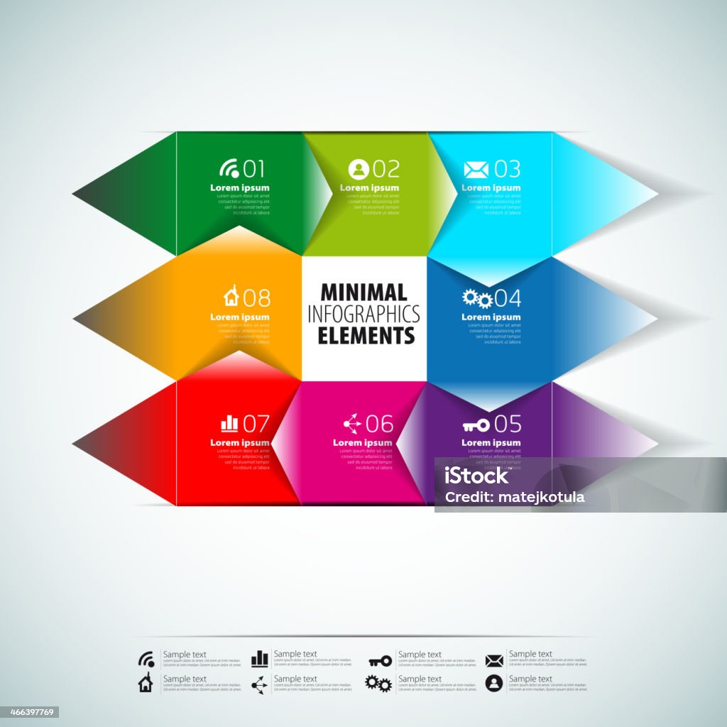 Minimal Infographics Design Colorful Process Chart Module Stock