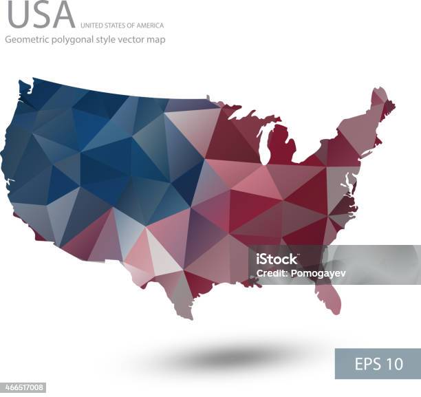 Simple Geometric Polygonal Design Vector Map Of The Usa Stock ... Simple Geometric Polygonal Design Vector Map Of The Usa Stock ...