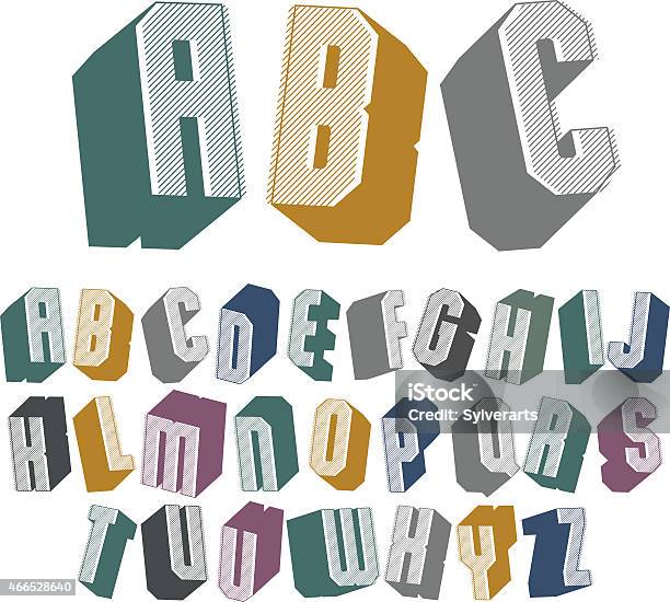 Font 3d Dengan Gaya Yang Bagus Huruf Geometris Berbentuk Sederhana