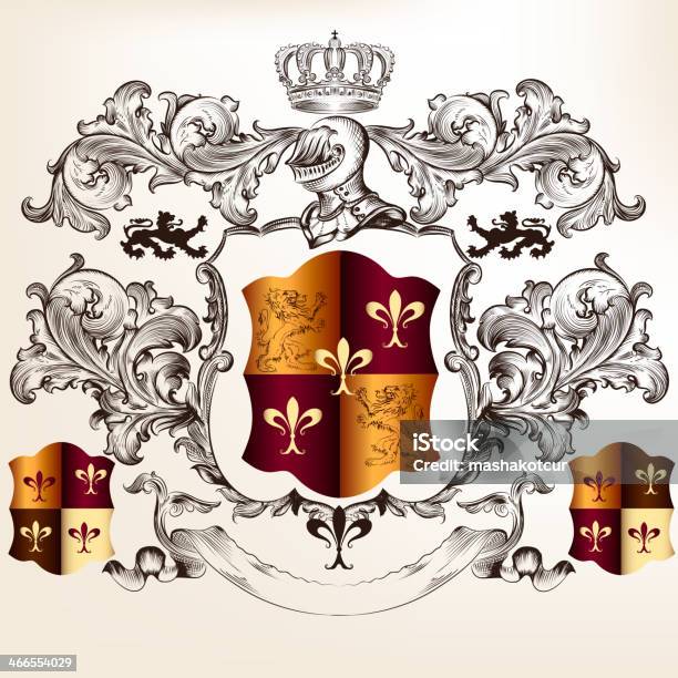 Heraldic 설계 문장 및 막다 갑옷에 대한 스톡 벡터 아트 및 기타 이미지 갑옷 고풍스런 기사 사람의 역할 Istock