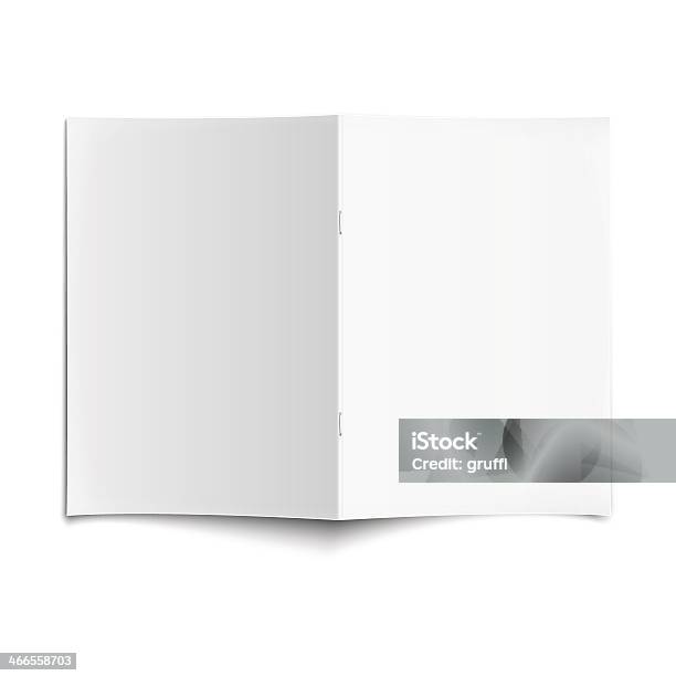Blank Opened Magazine Template With Soft Shadows向量圖形及更多背面拍攝圖片 背面拍攝