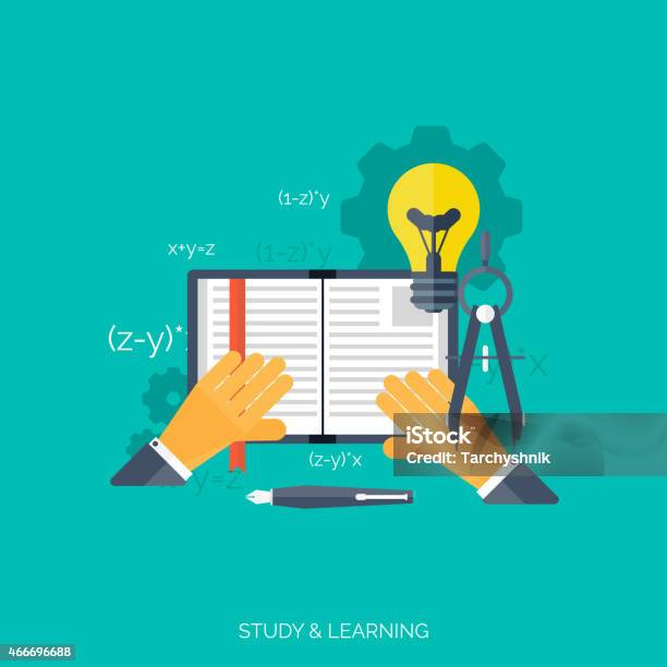 Flat Concept Education Background Back To School Distance Learning