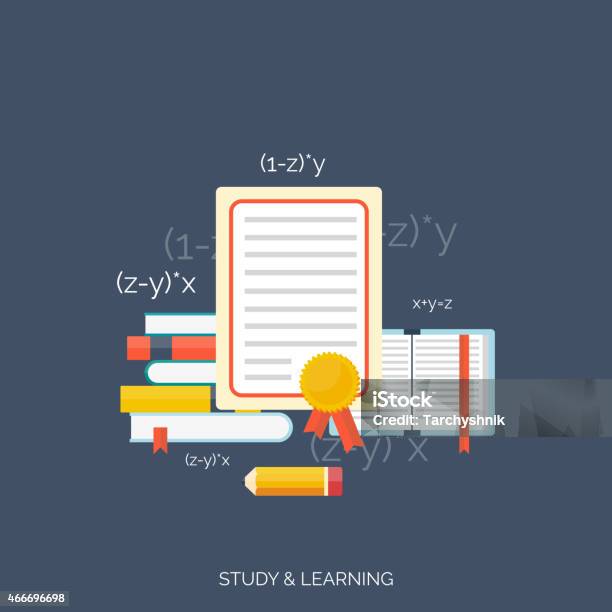 Flat Concept Education Background Back To School Distance Learning