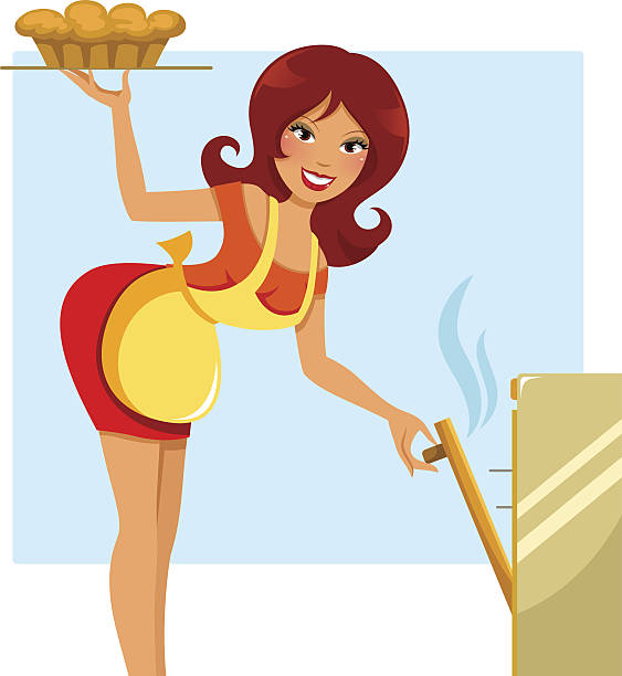 920 Attractive Woman Cooking Stock Illustrations Royalty Free Vector
