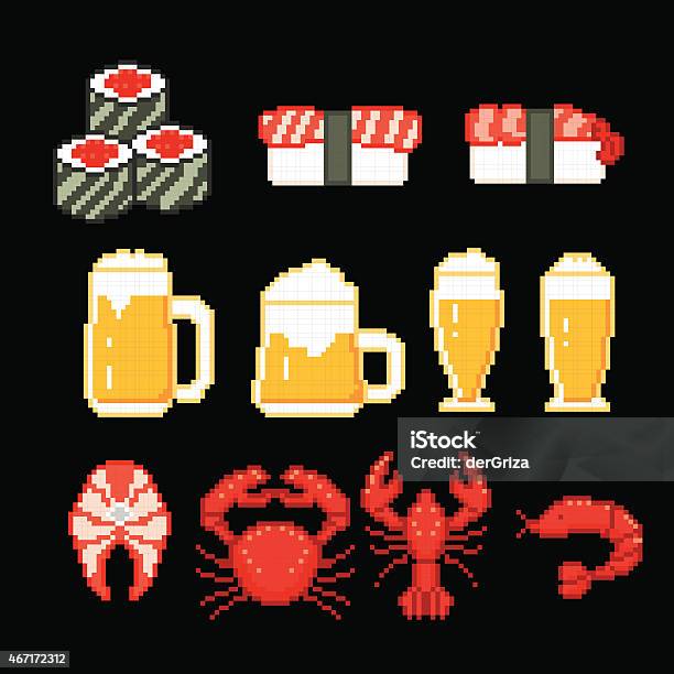 Ensemble Dicônes De La Bière Pixel Art Infographie De Style Old School