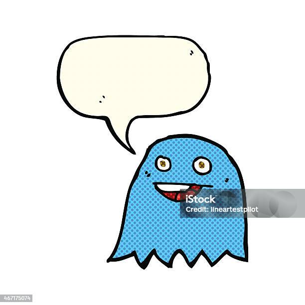 Hantu Kartun Dengan Gelembung Ucapan Ilustrasi Stok Unduh Gambar