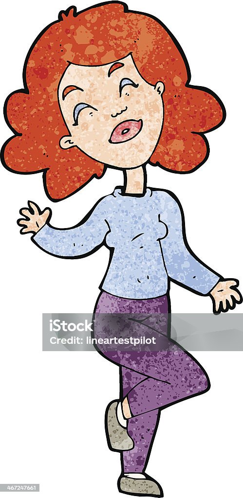 Cartoon Happy Woman Dancing Stock Illustration Download Image Now