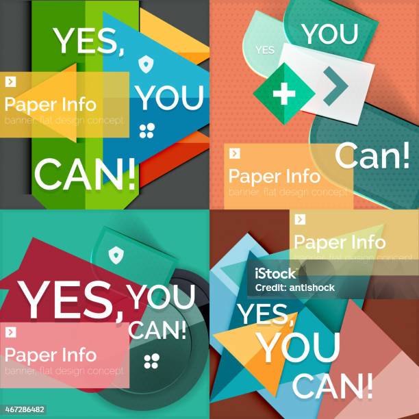 Set Of Flat Design Square Banners向量圖形及更多2015年圖片 2015年 一個物體 互聯網 Istock