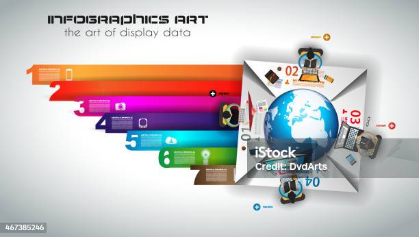 Infographic Teamwork And Brainstorming With Flat Style向量圖形及更多寫字台圖片 Istock