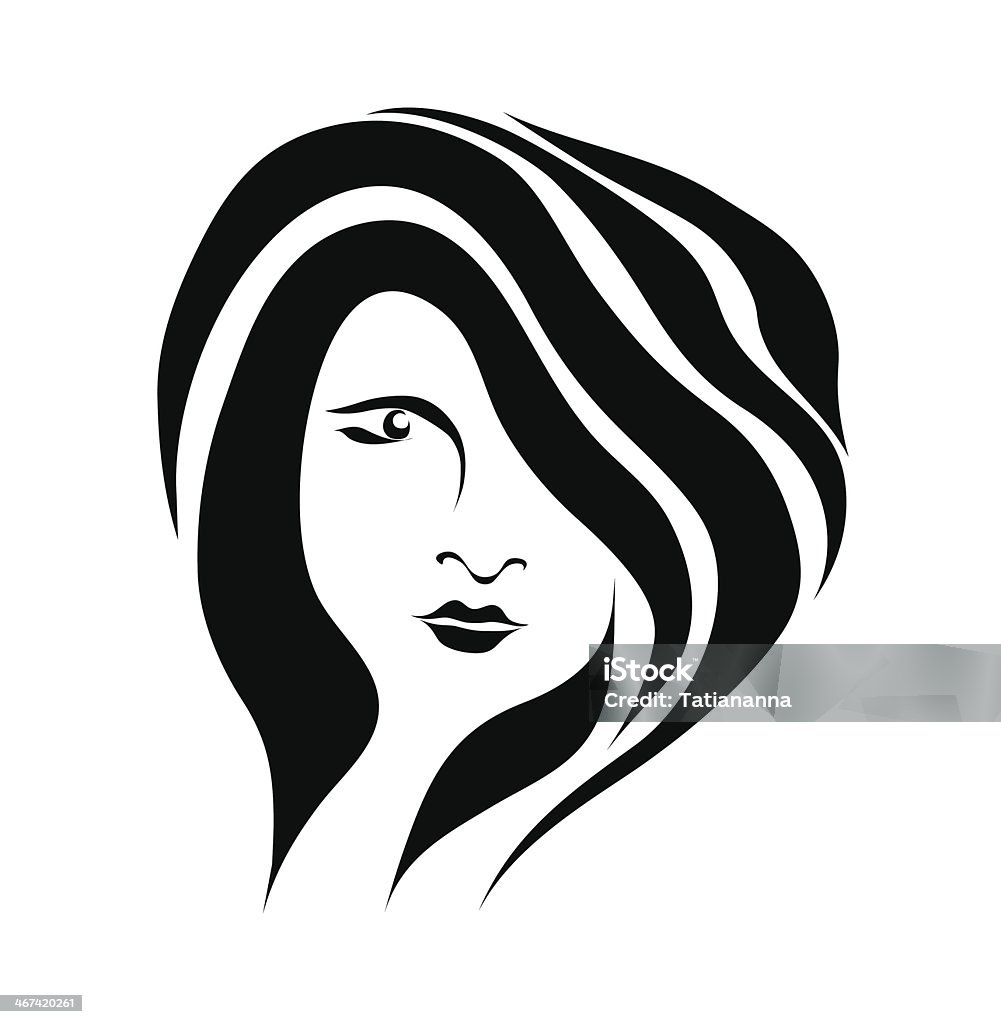 Abstract Beautiful Woman Face Vector Stock Illustration Download