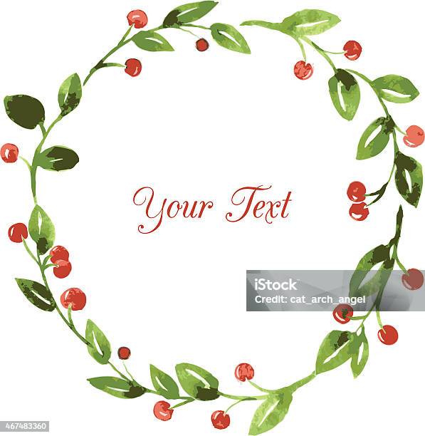 Vector Watercolor Floral Frame向量圖形及更多2015年圖片 2015年 創作性 圓形 Istock