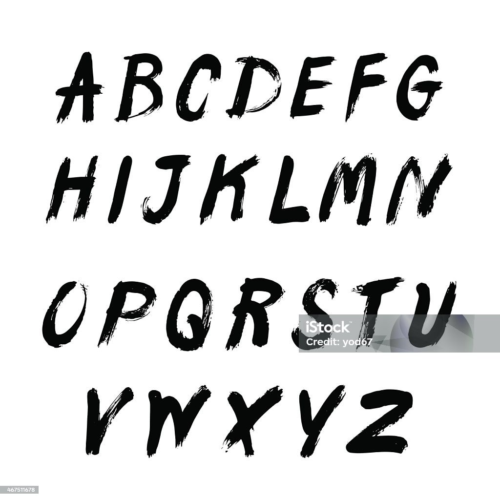 Alphabet Schriftliche Mit Einem Pinsel Auf Weißem Hintergrund Stock ... Alphabet Schriftliche Mit Einem Pinsel Auf Weißem Hintergrund Stock ...