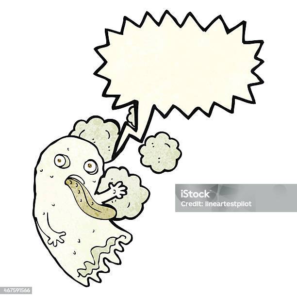 Hantu Kartun Dengan Gelembung Ucapan Ilustrasi Stok Unduh Gambar