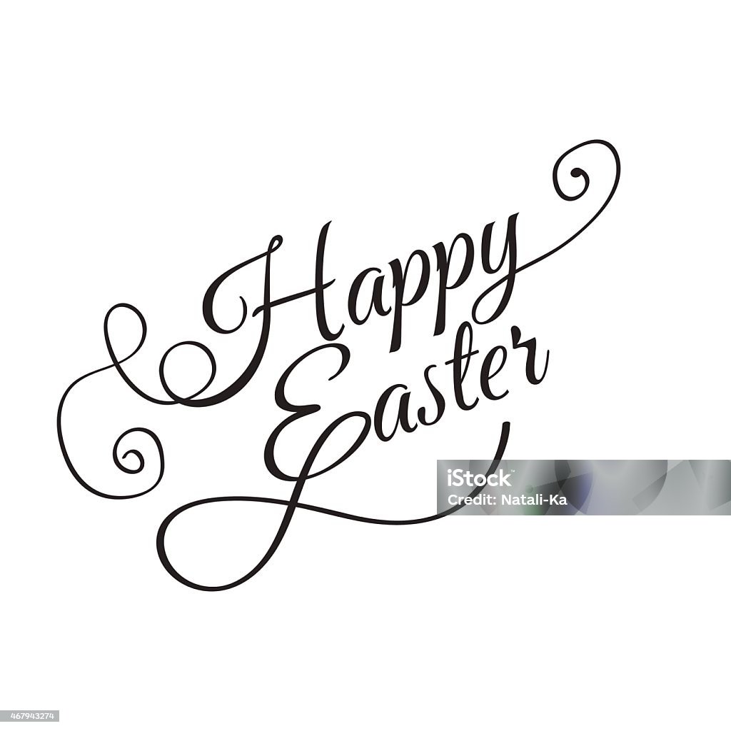 Happy Easter Hand Lettering Greeting Card Stock Illustration Download
