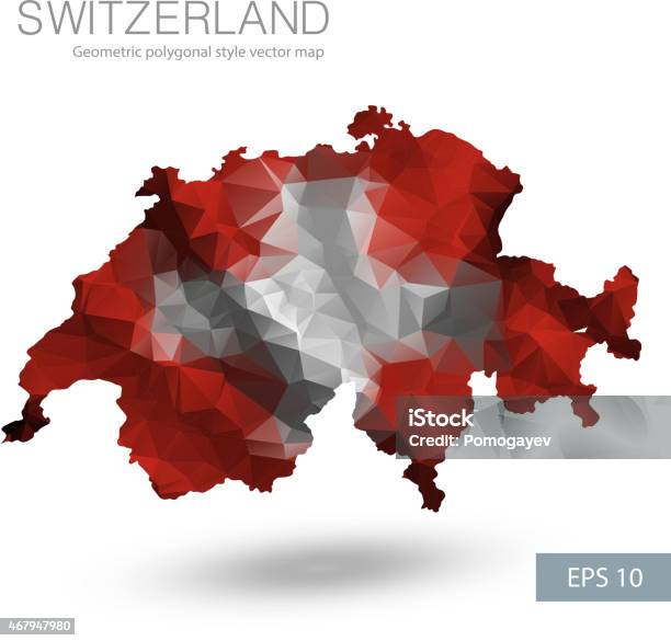 Geometric Polygonal Design Vector Map Of Switzerland 2 Stock ... Geometric Polygonal Design Vector Map Of Switzerland 2 Stock ...