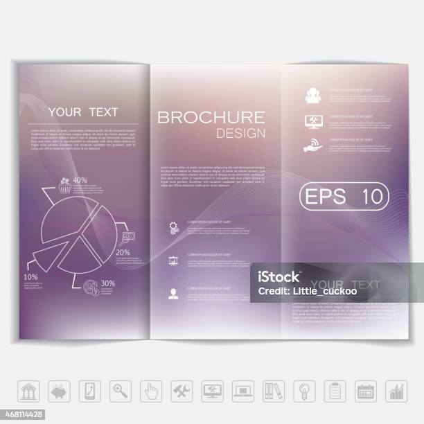 Trifold Brochure Mock Up Vector Design向量圖形及更多2015年圖片 2015年 三摺小冊子 傳單