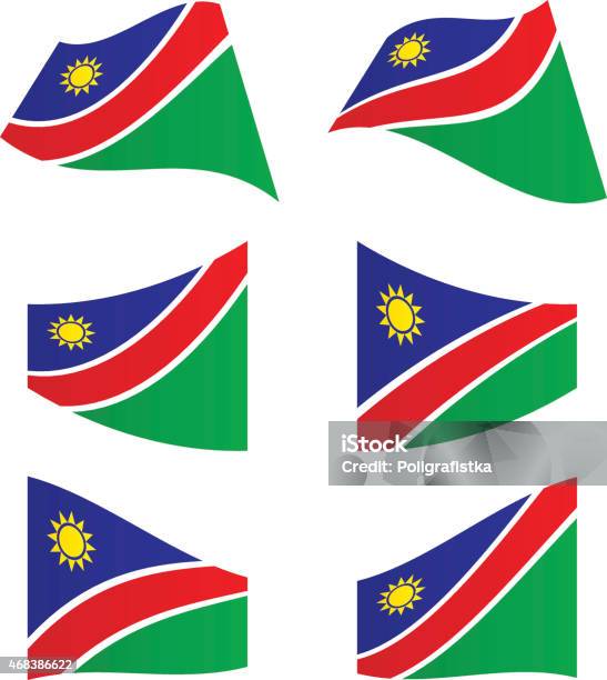 Waving Flags Of Namibia Stock Illustration Download Image Now