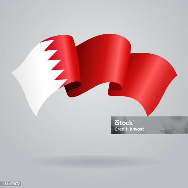 Bahrain Waving Flag Vector Illustration向量圖形及更多2015年圖片 2015年 三角旗 全中東