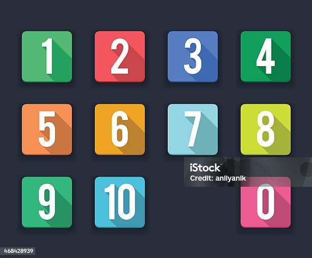 Flat Icons Numbers向量圖形及更多數字圖片 數字 圖示 1號 Istock