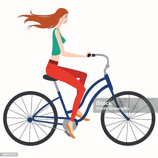 Ilustración De Chica En Bicicleta Y Más Vectores Libres De Derechos De 2015 2015 Actividades