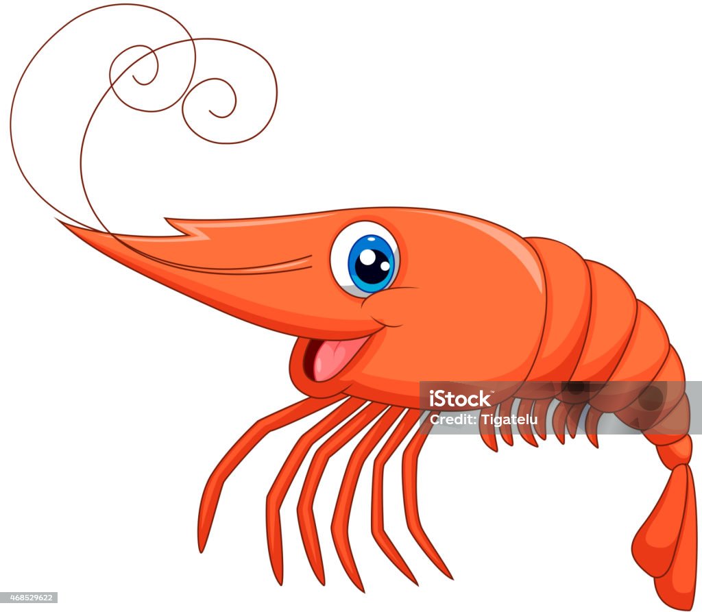 Crevettes Dessin Animé Mignon Vecteurs Libres De Droits Et Plus D