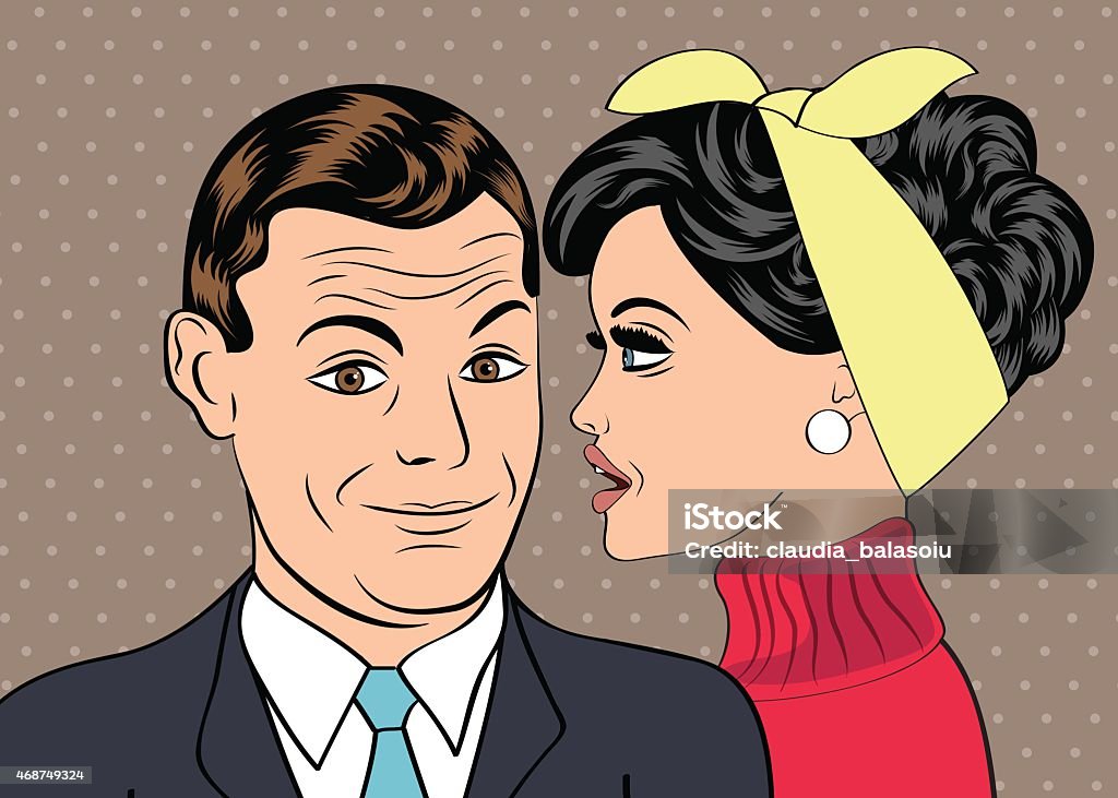 Pop Art Cute Retro Couple In Comics Style Stock Illustration Download