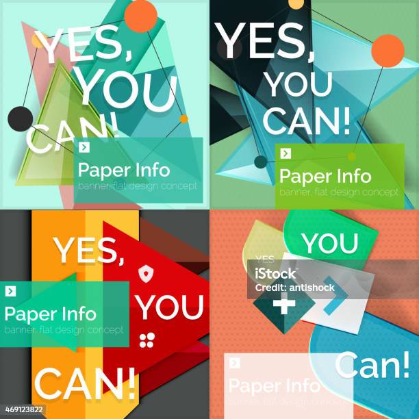 Set Of Flat Design Square Banners向量圖形及更多2015年圖片 2015年 一個物體 互聯網 Istock