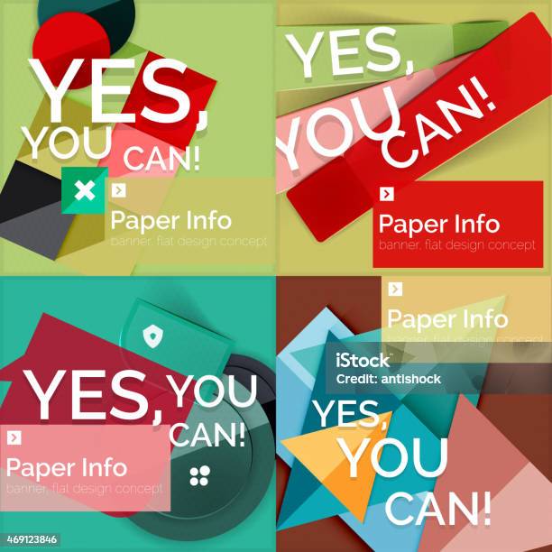 Set Of Flat Design Square Banners向量圖形及更多2015年圖片 2015年 一個物體 互聯網 Istock
