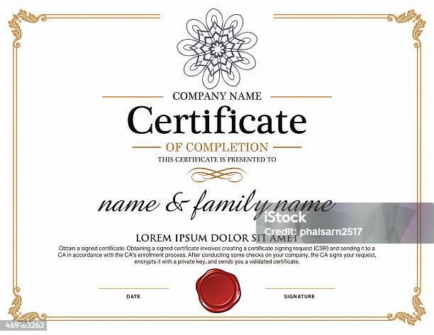 Vector Certificate Template向量圖形及更多2015年圖片 2015年 優惠券 凸版效果 Istock