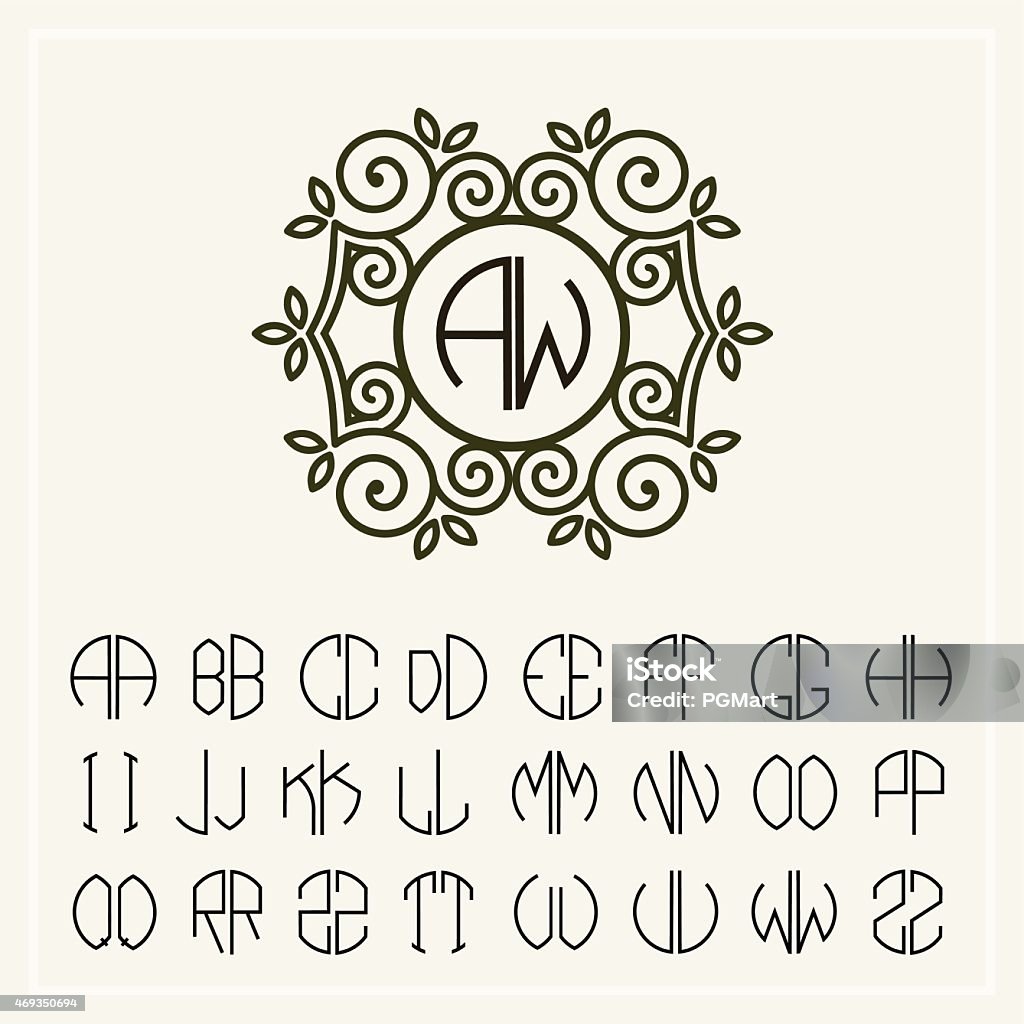 Ensemble De Modèle Pour Créer Les Monogrammes De Deux Lettres Vecteurs